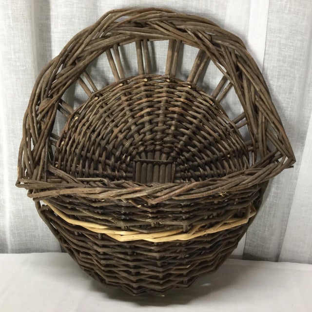 Fall Trend-Rustic Euro: Chic Vintage Wicker Wall Basket | Chairish