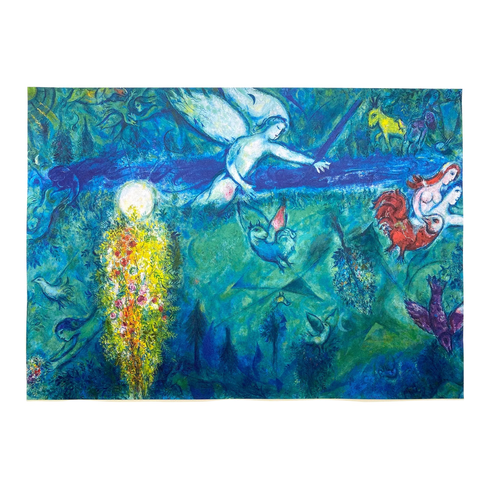 Marc Chagall Expressionist Offset Lithograph Print French Museum Poster ...