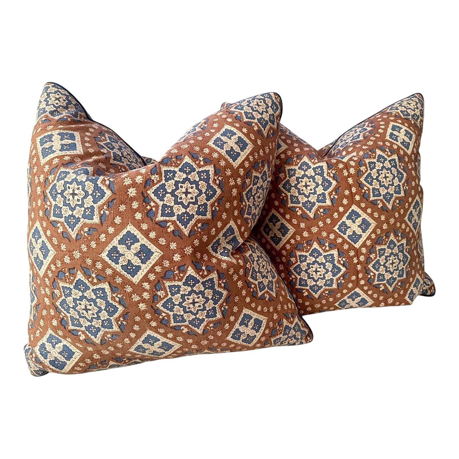 John Robshaw Down Pillows- a Pair | Chairish