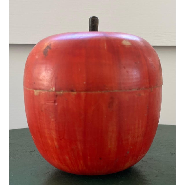 Antique Early 20th Century Paint Decorated Carved Wood Apple Box ...