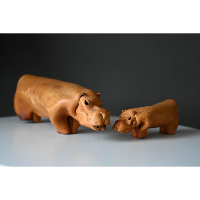 Leather Hippo Pair by Deru Germany, Circa 1960 | Chairish