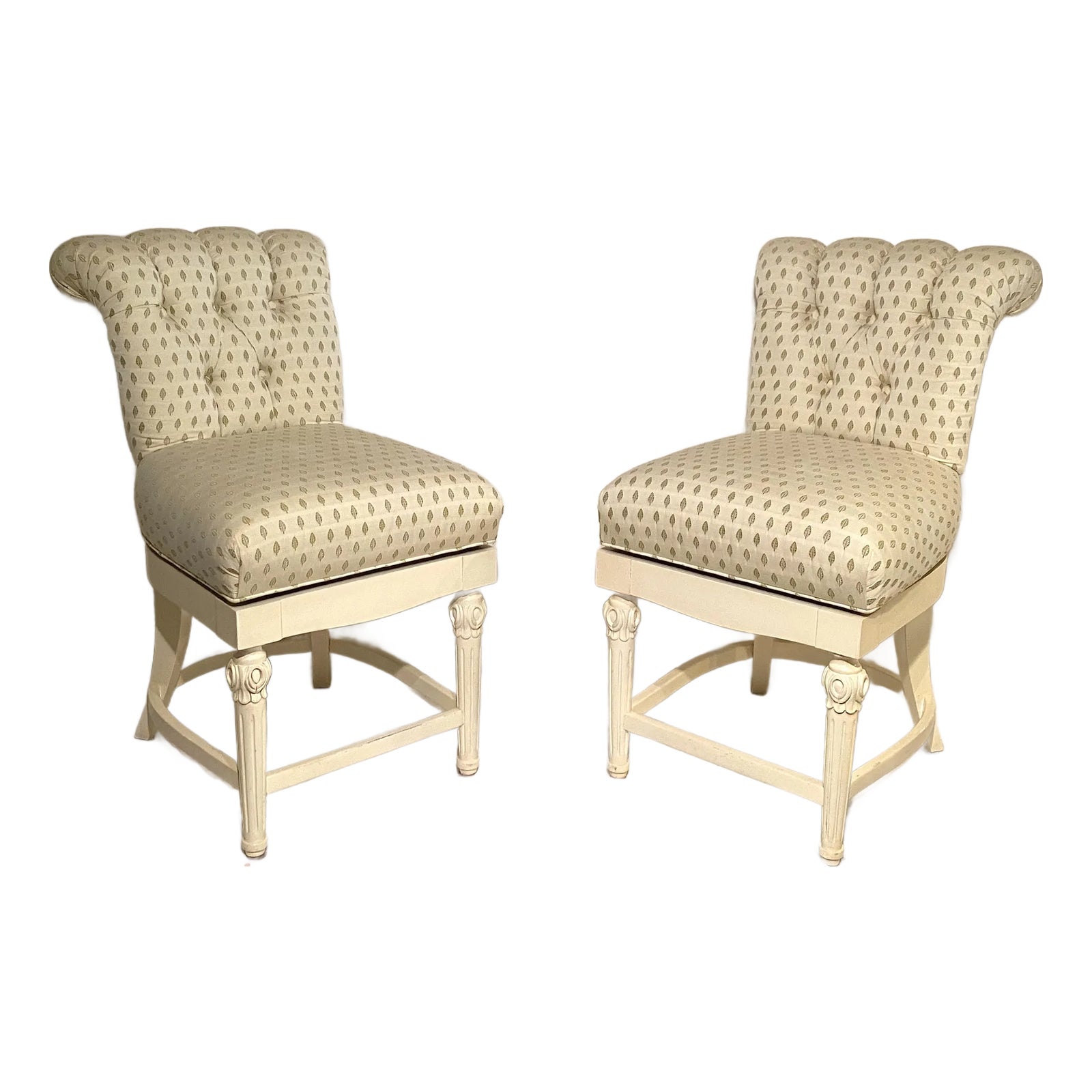 Jessica Charles Memory Swivel Counter Stools - A Pair | Chairish