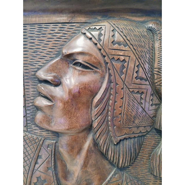 Early 20th Century Vintage Hand Carved Bas Relief Portraits of a Man ...