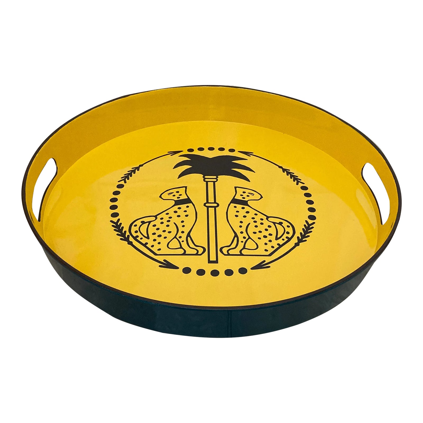 Leopards Under Palm Tree Lacquered Bar Tray Casablanca Dior Inspired ...