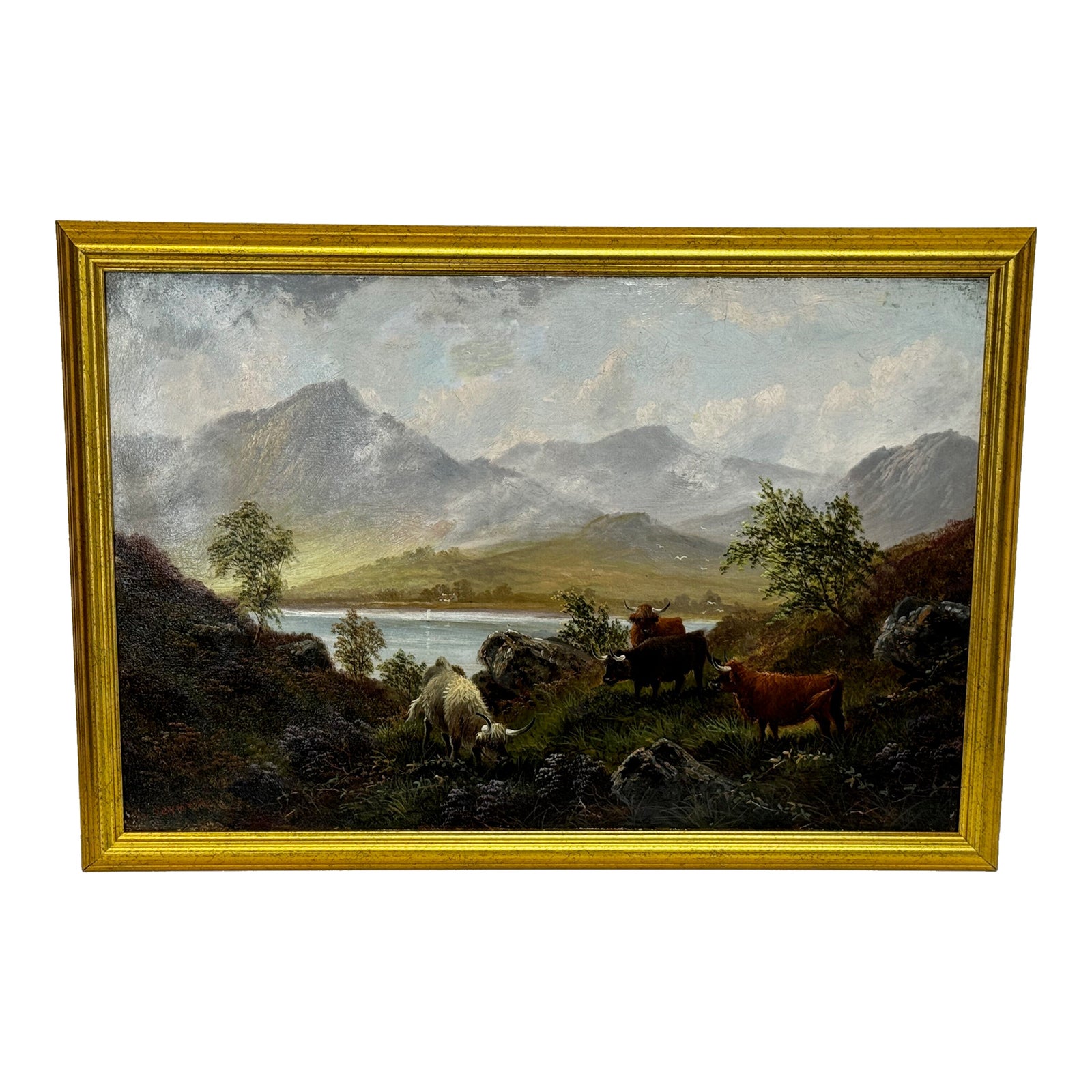 Highland Longhorn Cattle Under Ben Nevis Loch Linnhe Oil Painting ...