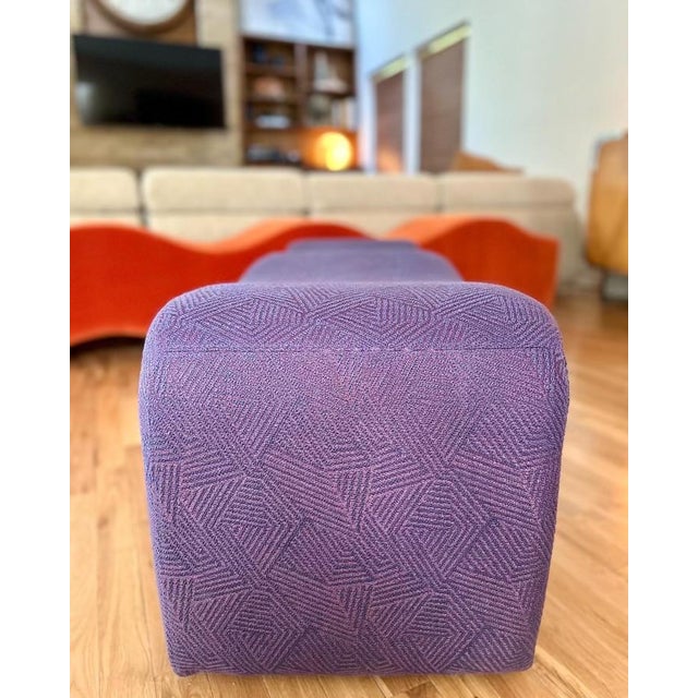 Early 21st Century Wavy Purple Bench | Chairish