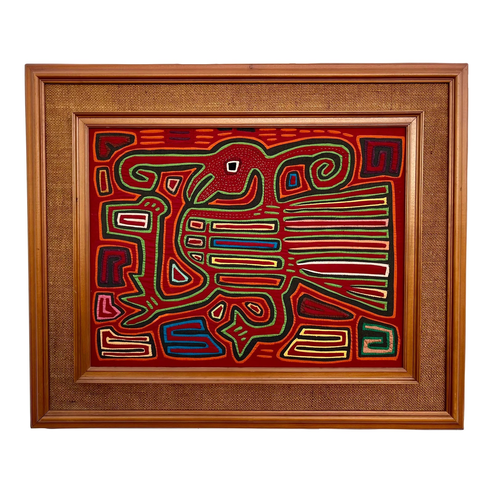 Tribal Mola Framed Handmade Textile Art. Circa 1960s | Chairish