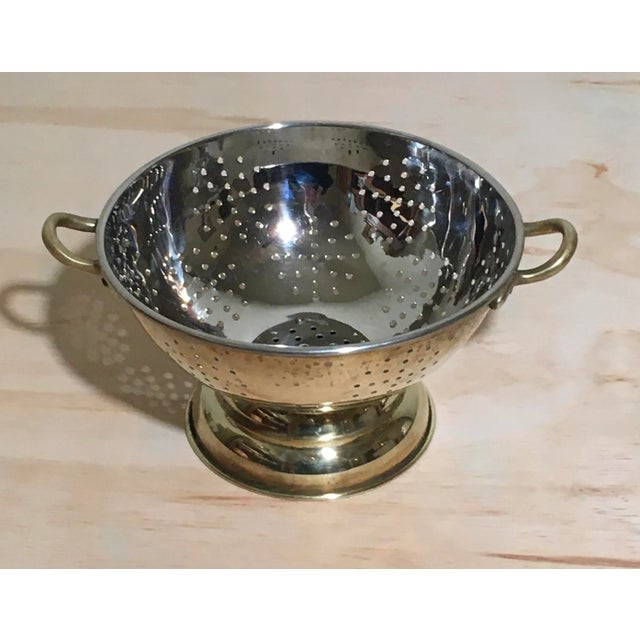 1980s Brass and Stainless Steel Colander | Chairish