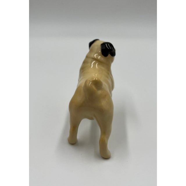 Vintage Mid-Century Beswick Porcelain Pug Dog Figurine | Chairish