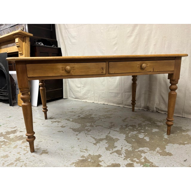 19th Century Four Drawer English Pine Prep Table | Chairish
