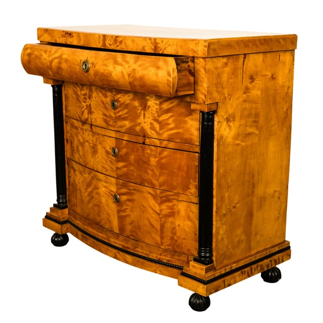 Antique Austrian Biedermeier Golden Birch Ebony Chest of Drawers ...