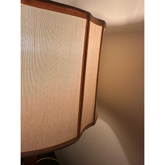 Vintage 1980s Beige Lamp Shade Contoured Oval | Chairish