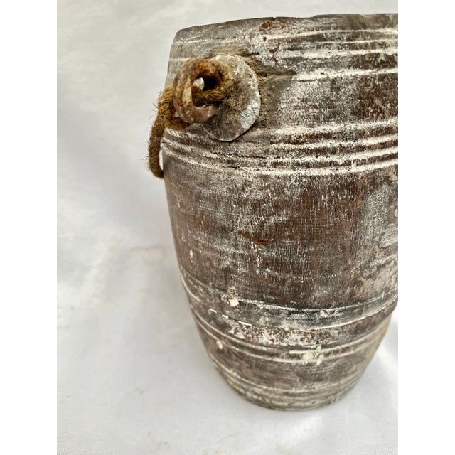 Vintage Handcrafted Turned Wood Butter Bucket/Vase | Chairish