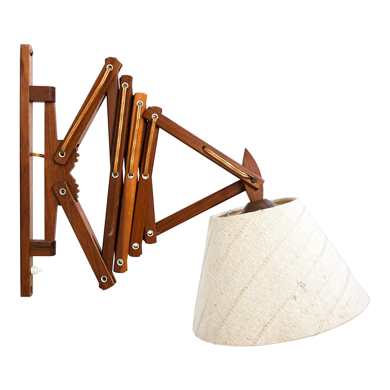 Vintage Teak Scissors Lamp / Harmonica Wall Lamp 60s | Chairish