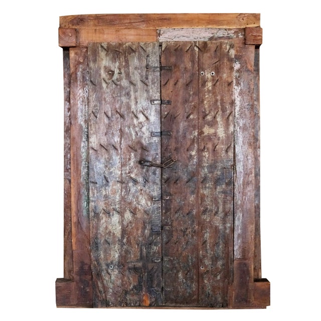 Antique Indian Haveli Door, Rustic Teak Distressed Farmhouse Garden ...