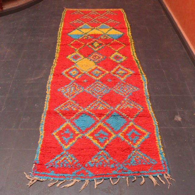 1990s Moroccan Vintage Runner Rug - 3'3" X 9'4" Ft | Chairish