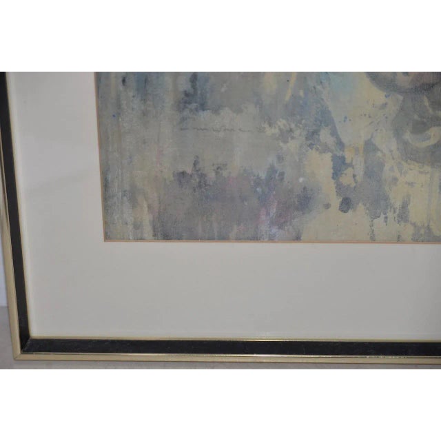 Charles Ware (1921-2005) Mid Century Modern Watercolor on Linen C.1969 ...