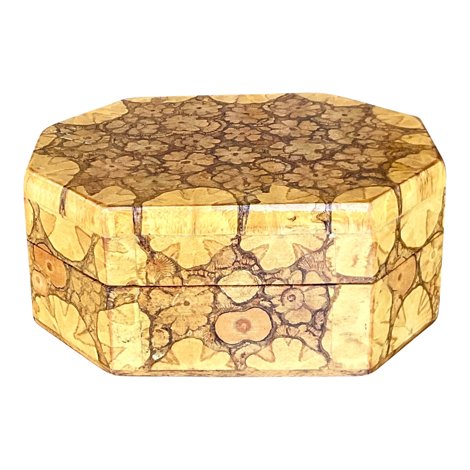 Vintage Boho Burl Wood Box | Chairish