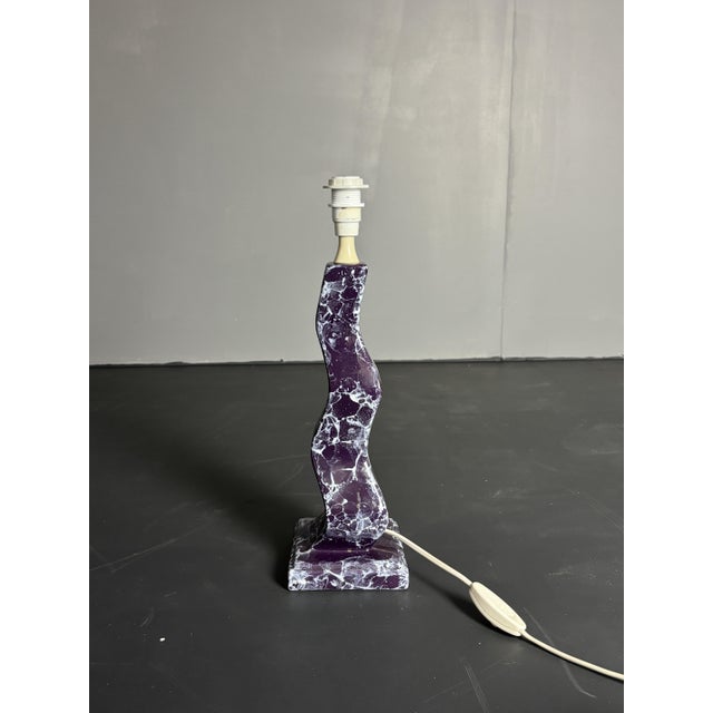 Postmodern French Zig Zag Faux Marble Table Lamp, 1980s | Chairish