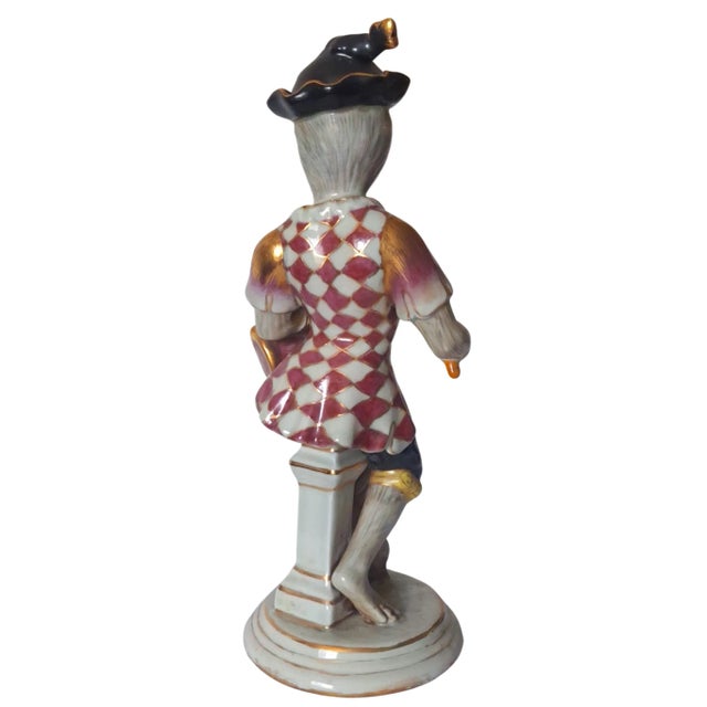 Early 21st Century Singerie Motif Porcelain Figure | Chairish