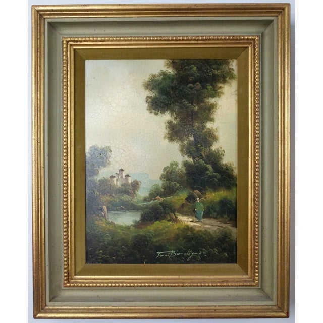 Mid 20th Century Toni Bordignon Framed Oil Paintings of Views From Two ...