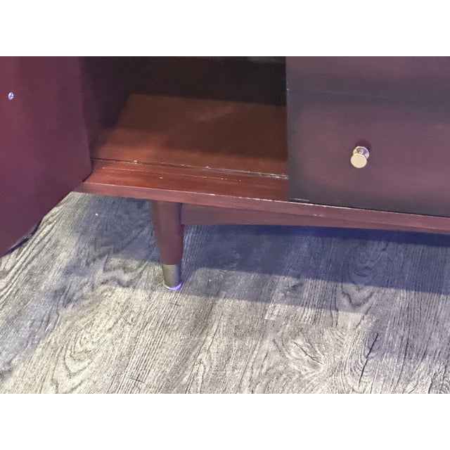 Mid Century Modern Glass Sliding Doors Curio China Display Case Cabinet ...