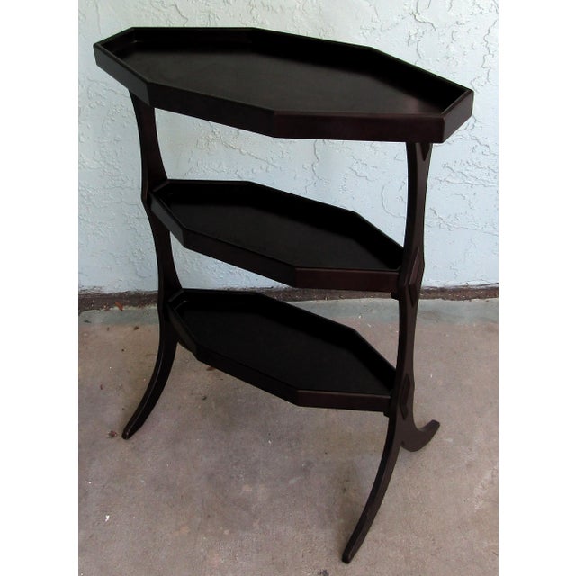 2002 Dark Cherry Elongated Octagon Bombay Company Three Tiered Side ...