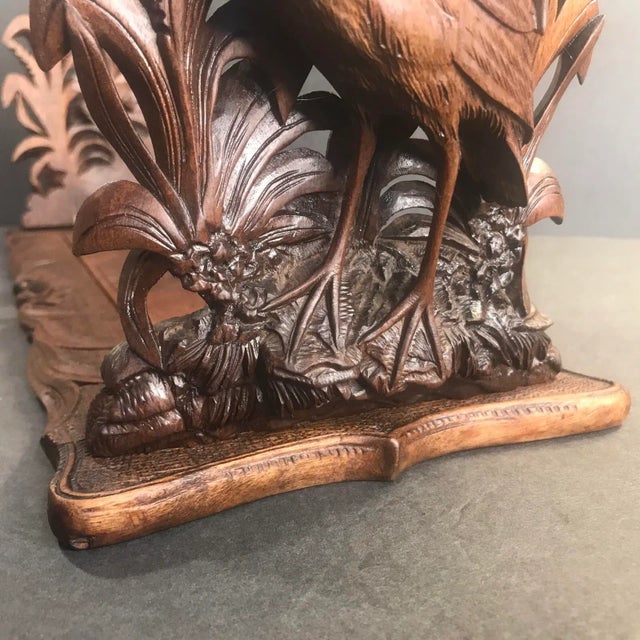 Antique Hand Carved Black Forest Bookends, Walnut Wood. France, Circa ...