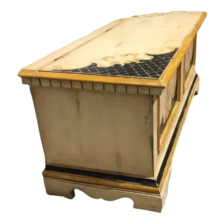 1990s Vintage Italian Hand Painted Trunk | Chairish