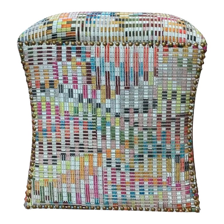 Custom Hourglass Shaped Ottoman | Chairish
