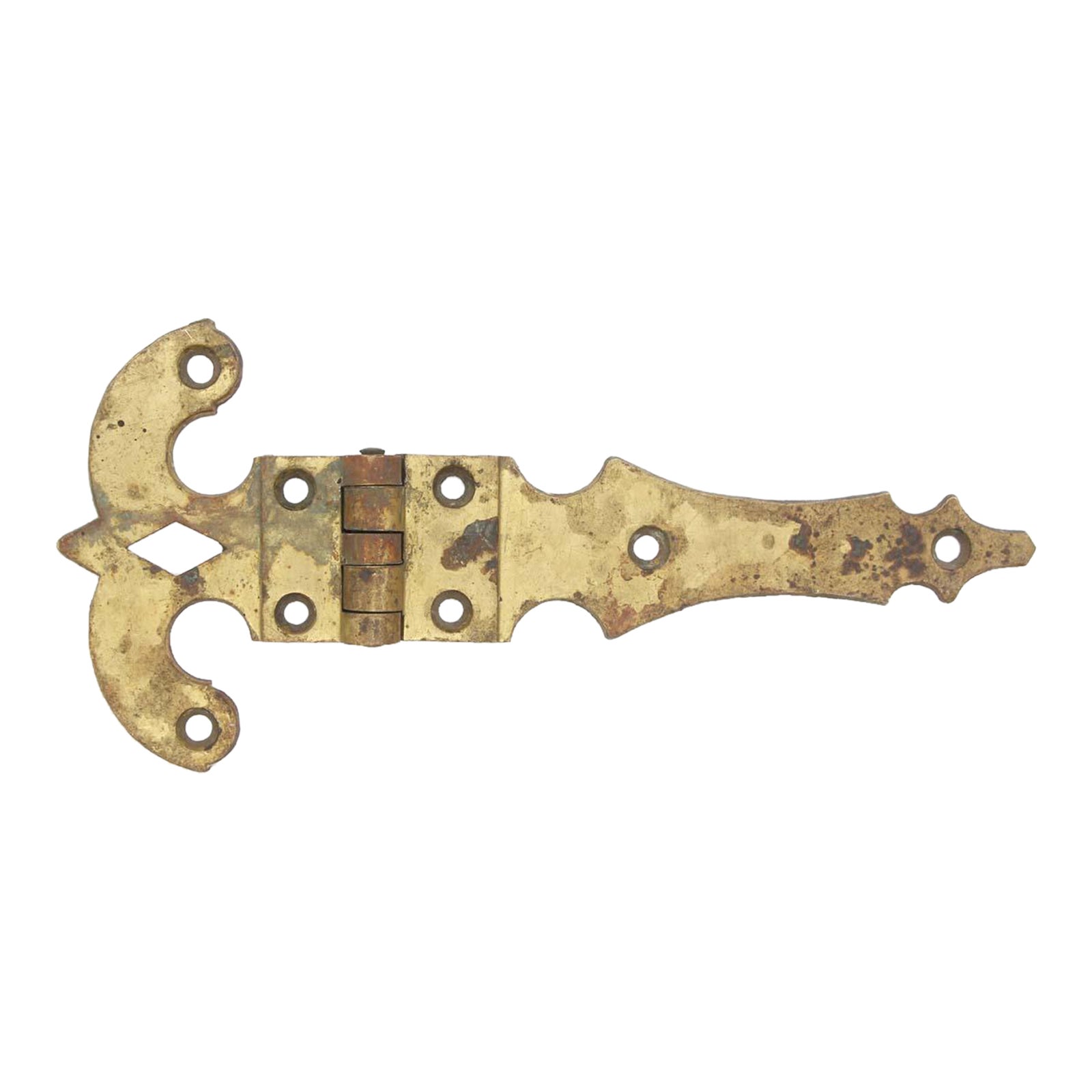 Vintage Reclaimed 11.625 In. Brass Ice Box Door Hinge | Chairish