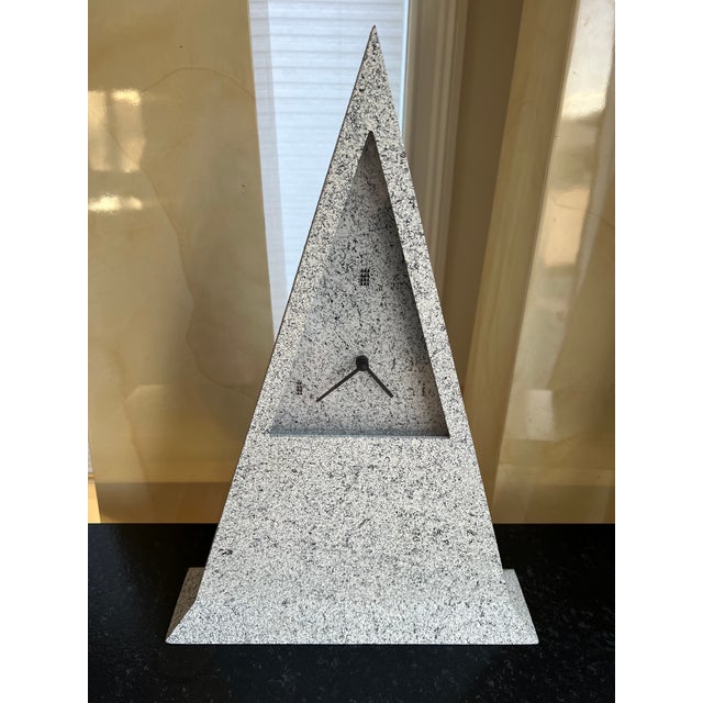 1980s Deco Revival Triangular Mantle Clock Empire Art Products Memphis ...