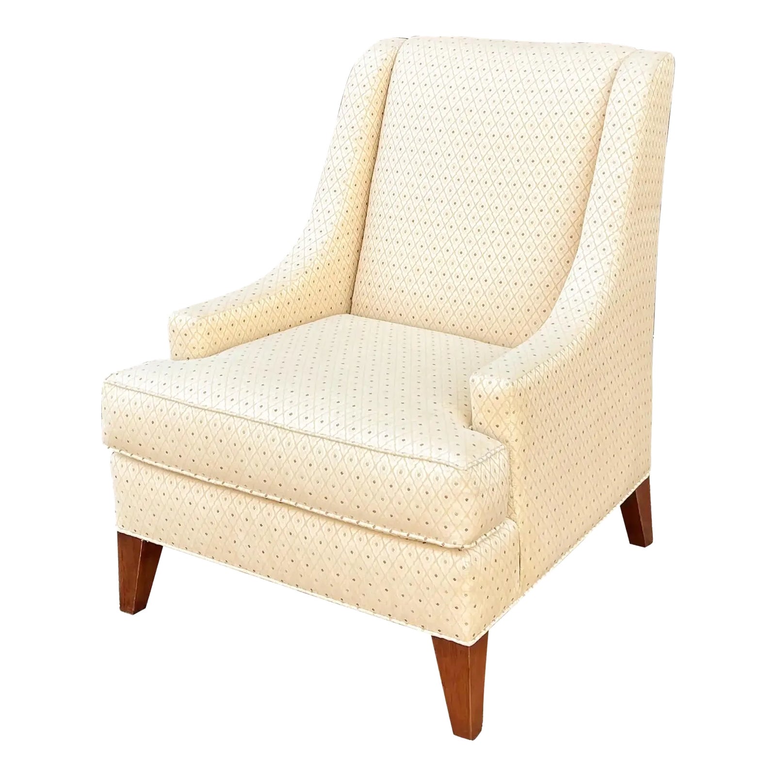 2010s Ethan Allen Contemporary Emerson Lounge Chair in Yellow and Gold ...