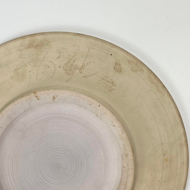 1980s Jeffery Zigulis (American, B. 1954) Pink Raku Fired Plate, Signed ...