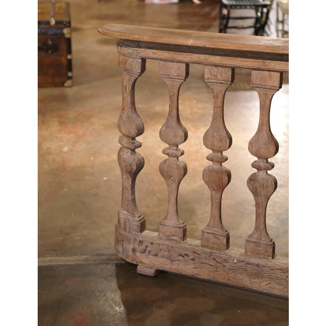19th Century French Carved Bleached Oak Balustrade Console Table | Chairish