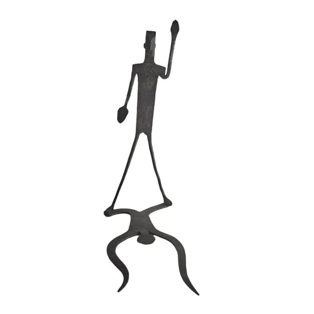 Wrought Iron Walking Man and Shadow Bookends Pair | Chairish