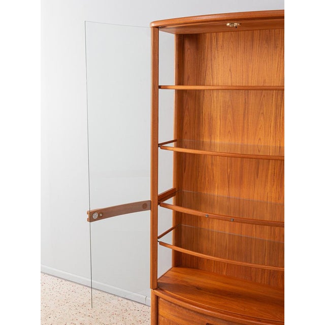 Vintage Glass & Teak Showcase, 1980s | Chairish