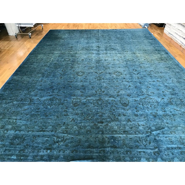 Turquoise Silky Wool Overdyed Rug - 11′8″ × 16′2″ | Chairish