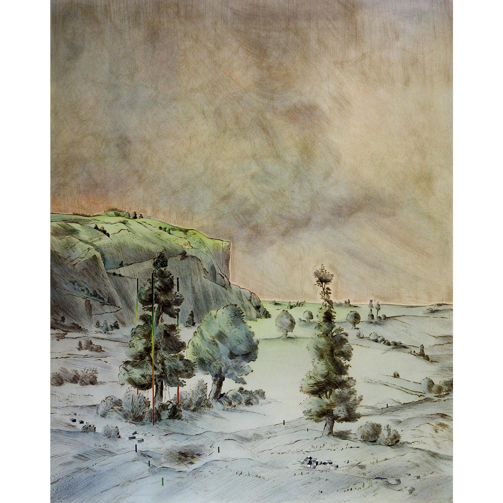 Mid 20th Century French Landscape Etching | Chairish