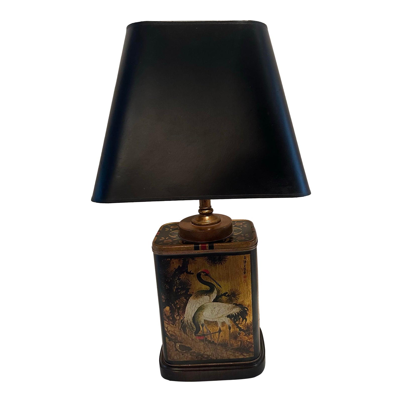 Frederick Cooper Vintage Tea Caddy Crane Lamp | Chairish