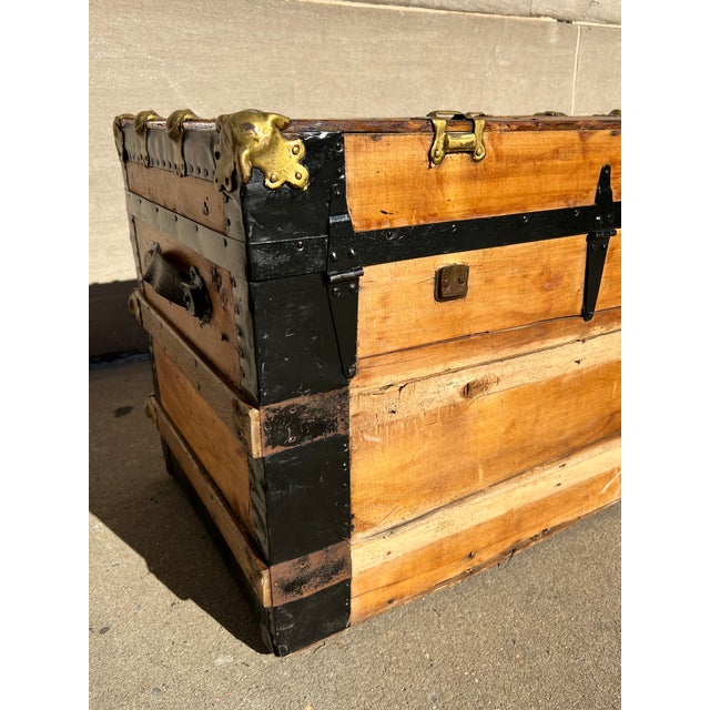 1960s Black Painted Wood with Gold Trunk | Chairish