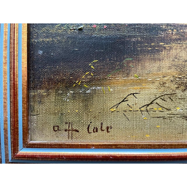 Punts on the River. Pair of Victorian Oil Paintings by Arthur H Cole ...