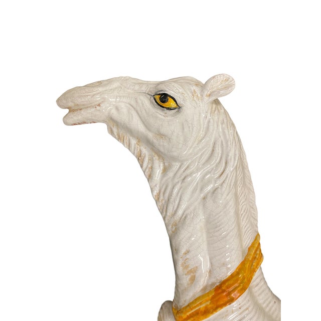 Vintage Italian Terracotta Glazed Camel Side Table/Garden Stool | Chairish