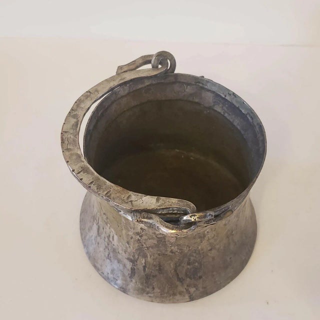 Antique Primitive Lead Smelting Pot With Handle | Chairish