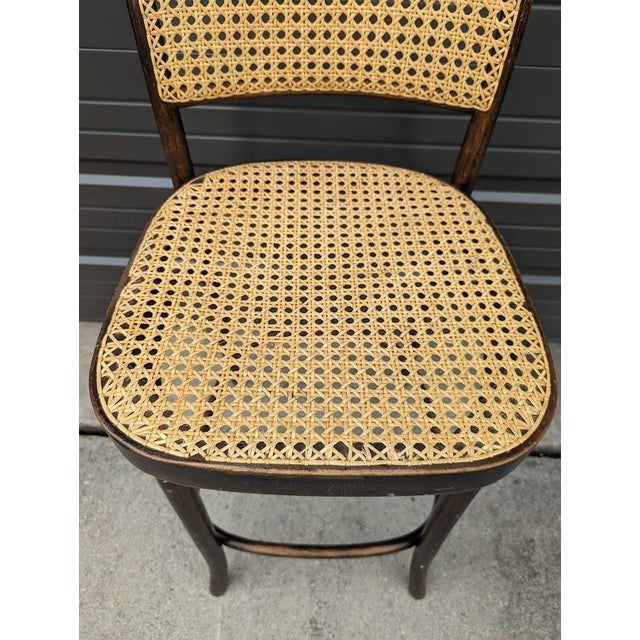 Early 20th Century Thonet Fmg Josef Hoffman Number 811 Prague Bentwood Counter Stool With Caned ...