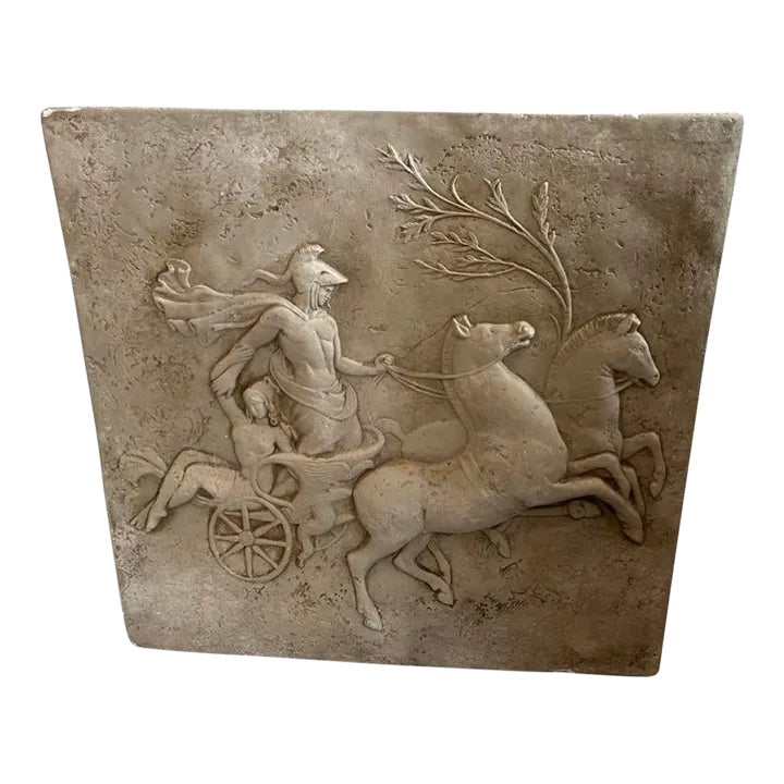 Antique Italian Plaque With Roman Design | Chairish
