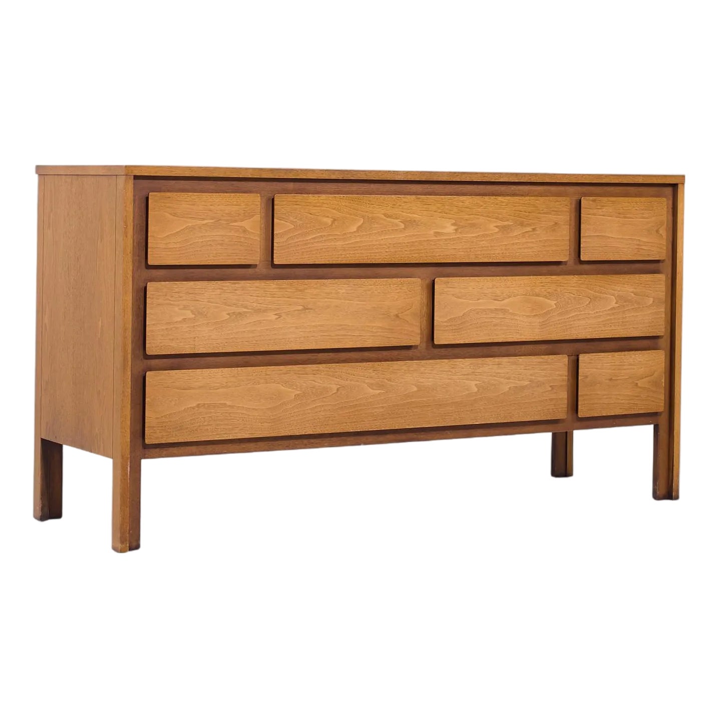 Henredon Mid Century Walnut Lowboy Dresser | Chairish