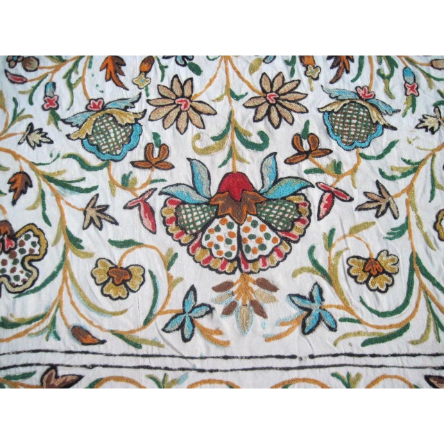 Antique Crewelwork Textile Circa Late 1800's | Chairish