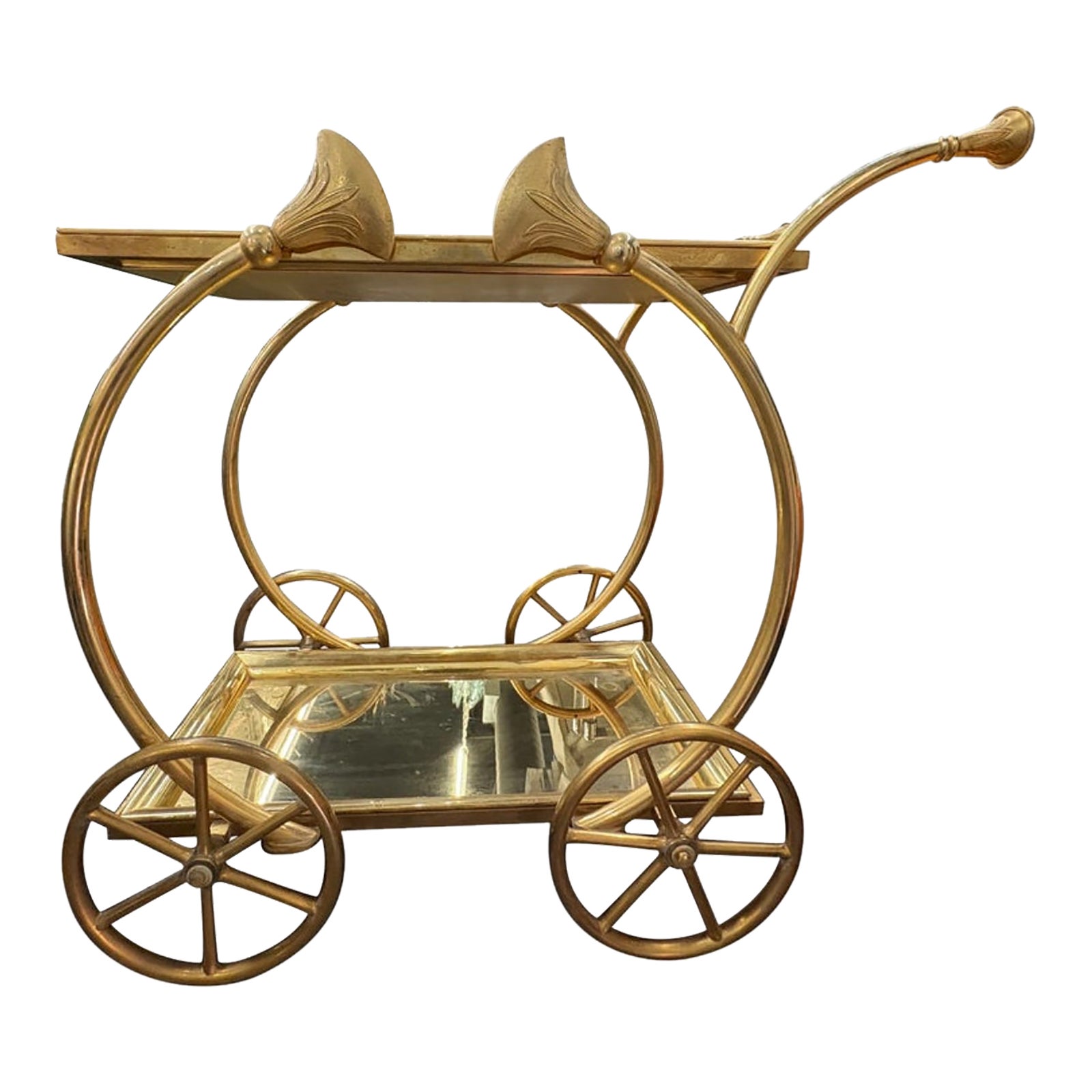 Italian Gilt Bronze Serving Cart | Chairish