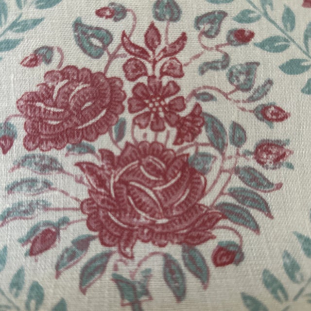 Penny Morrison Rose Trellis 6 1/2 Yards Linen Fabric | Chairish